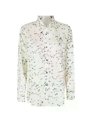 ALYSI Abstract Print Long Sleeve Shirt - White