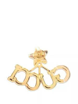 Gucci Plated Logo Star Rhinestone Embellished Stud Earrings