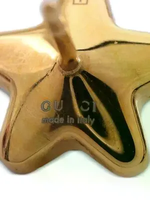 Gucci Plated Logo Star Rhinestone Embellished Stud Earrings