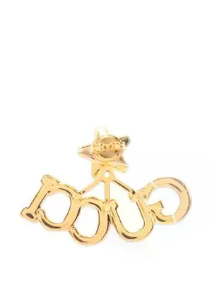 Gucci Plated Logo Star Rhinestone Embellished Stud Earrings