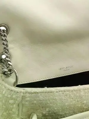 Saint Laurent Baby Tweed Niki Shoulder Bag - White