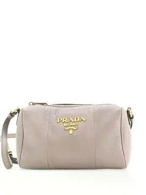 Prada Barrel Vitello Phenix Mini Crossbody Bag - Grey