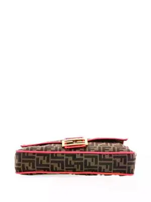 Fendi Baguette Nm Bag Zucca Canvas Large Shoulder Bag