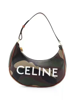 Celine Ava Bag Camouflage Coated Canvas Hobo Bag - Green
