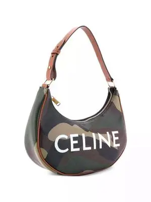Celine Ava Bag Camouflage Coated Canvas Hobo Bag - Green