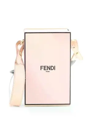 Fendi Logo Vertical Box Leather Crossbody Bag