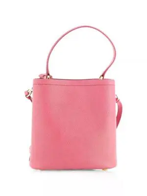 Prada Panier Saffiano Leather Small Bucket Bag - Pink