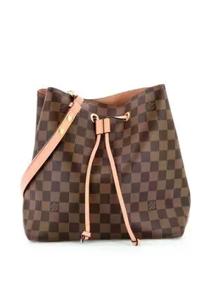 LOUIS VUITTON Neonoe Handbag Damier With Leather Mm Bucket Bag - Pink