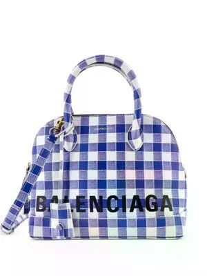 Balenciaga Logo Ville Bag Printed Leather Small Satchel