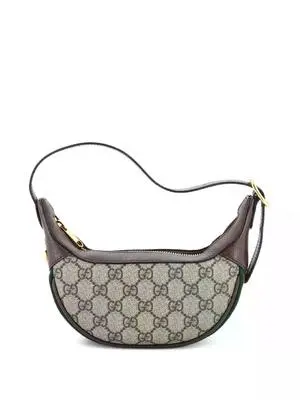 Gucci Ophidia Half Moon Bag Gg Coated Canvas Mini Hobo Bag - Brown