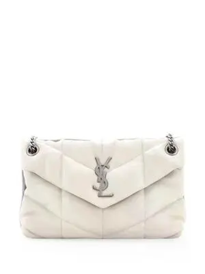 Saint Laurent Loulou Puffer Shoulder Bag Quilted Leather Small Crossbody Bag - Neutrals
