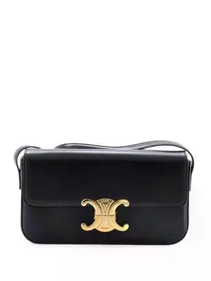 Celine Triomphe East-west Smooth Calfskin Shoulder Bag - Black