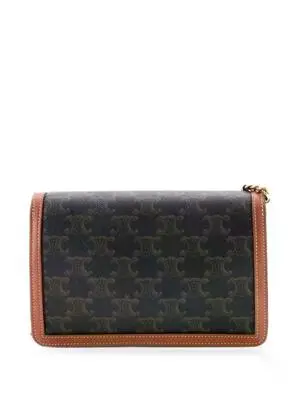 Celine Margo Triomphe Wallet On Chain In Triomphe Coated Canvas