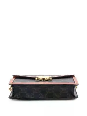 Celine Margo Triomphe Wallet On Chain In Triomphe Coated Canvas