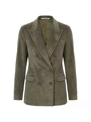 Tagliatore Double-breasted Corduroy Blazer - Green