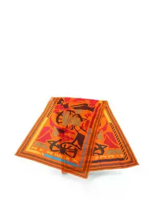 Hermès 2010s Puzzle Scarf - Orange