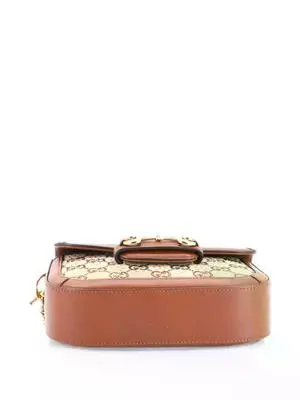 Gucci Horsebit 1955 Crystal Embellished Gg Canvas Mini Shoulder Bag