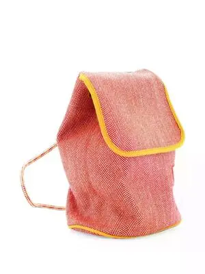 Hermès Les Cabanes Embroidered Toile Backpack