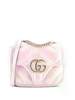 Gucci Gg Marmont Square Flap Bag Mini Shoulder Bag - Pink