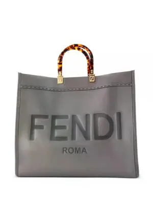 Fendi Sunshine Shopper Large Tote Bag - Green