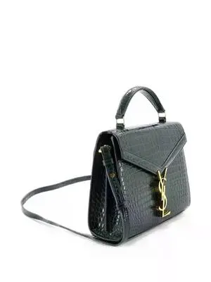 Saint Laurent Cassandra Top Handle Bag Crocodile Embossed Leather Mini Shoulder Bag