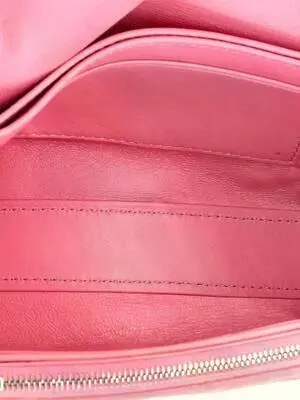 Balenciaga Crush Chain Flap Bag Quilted Crushed Calfskin Shoulder Bag - Pink