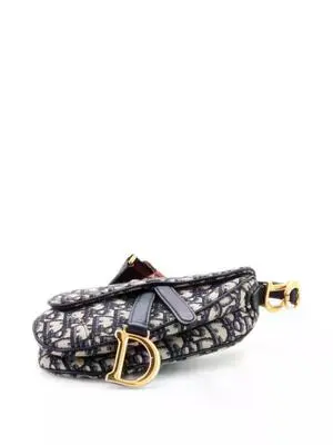 Dior Saddle Handbag With Strap Oblique Canvas Mini Shoulder Bag - Blue