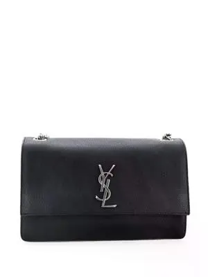 Saint Laurent Sunset Leather Medium Shoulder Bag - Black