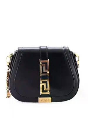 Versace Greca Goddess Leather Small Shoulder Bag - Black