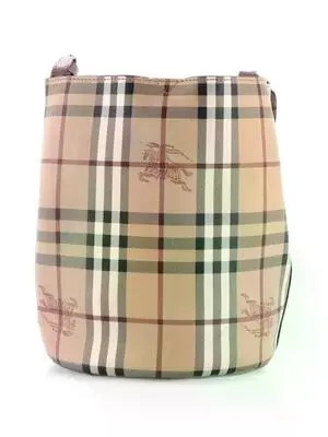 Burberry Lorne Haymarket Coated Canvas Small Bucket Bag