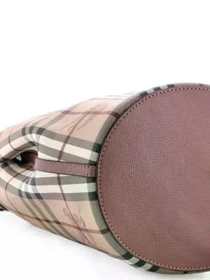 Burberry Lorne Haymarket Coated Canvas Small Bucket Bag
