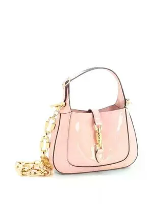 Gucci Jackie 1961 Chain Hobo Patent Mini Shoulder Bag - Pink