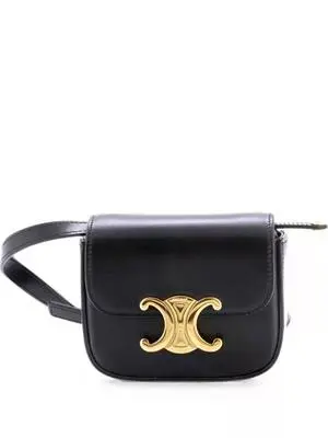 Celine Claude Leather Mini Shoulder Bag - Black