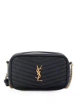 Saint Laurent Matelassé Chevron Leather Mini Camera Bag - Black