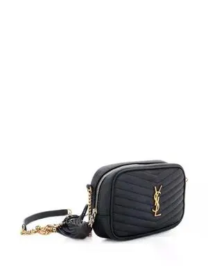 Saint Laurent Matelasse Chevron Leather Mini Camera Bag - Black