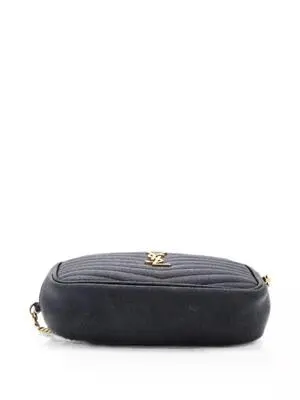 Saint Laurent Matelasse Chevron Leather Mini Camera Bag - Black