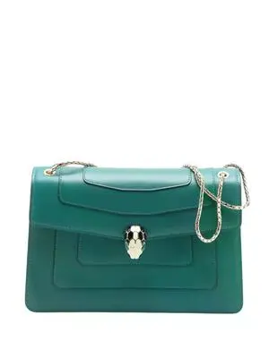 BVLGARI 2010-2026 Medium Calfskin Serpenti Forever Shoulder Bag - Green