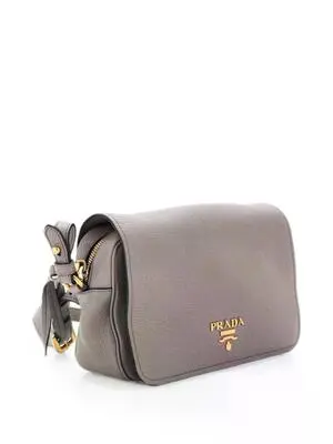 Prada Flap Zip Vitello Phenix Small Crossbody Bag