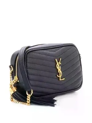 Saint Laurent Matelassé Chevron Leather Mini Camera Crossbody Bag - Black