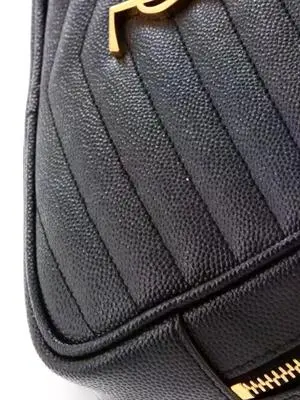 Saint Laurent Matelassé Chevron Leather Mini Camera Crossbody Bag - Black