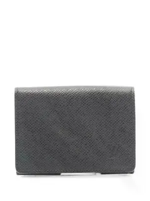 LOUIS VUITTON Enveloppe Carte De Visite Nm Taiga Card Holder - Black