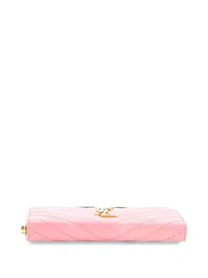 Saint Laurent Classic Monogram Zip Around Wallet Matelasse Chevron Leather Small Wallets