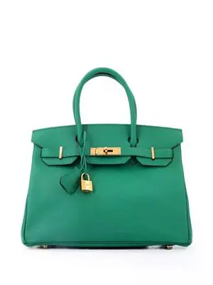 Hermès Birkin 30 Epsom Leather Handbag With Gold Hardware - Green