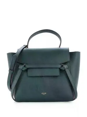 Celine Belt Bag Textured Leather Nano Shoulder Bag - Green