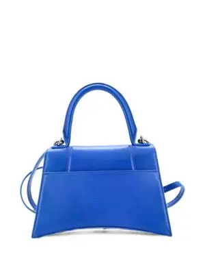 Balenciaga Hourglass Top Handle Bag Leather Small Satchel - Blue