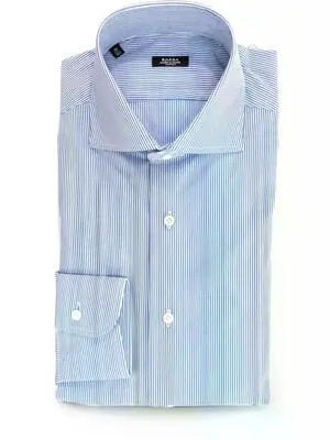 BARBA NAPOLI Vertical-stripe Spread-collar Shirt