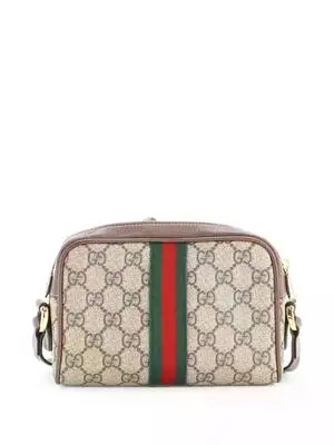 Gucci Ophidia Shoulder Bag Gg Coated Canvas Mini Crossbody Bag - Brown