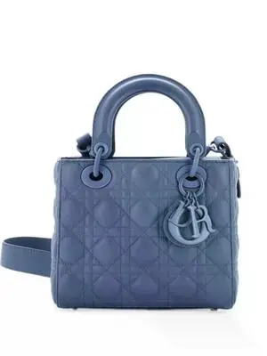 Dior Lady Bag Cannage Quilt Calfskin Shoulder Bag - Blue