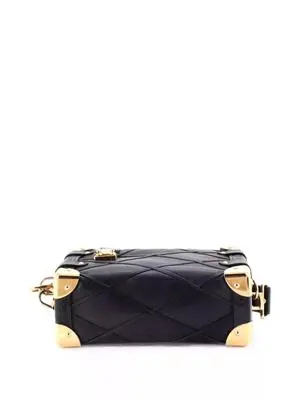 LOUIS VUITTON Side Trunk Handbag Malletage Leather Pm Shoulder Bag