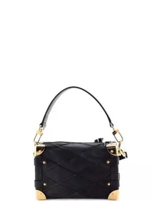 LOUIS VUITTON Side Trunk Handbag Malletage Leather Pm Shoulder Bag